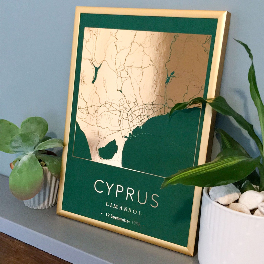 Personalised Foil City Map Print – Custom Location Metallic Map Art ...