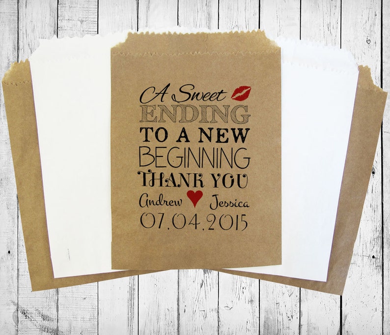 Personalised Sweet Bags A Sweet Ending Wedding Candy Bags Etsy Uk