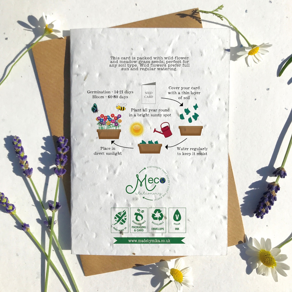 1 X Eco-friendly Biodegradable Seed Paper Plantable Birthday - Etsy