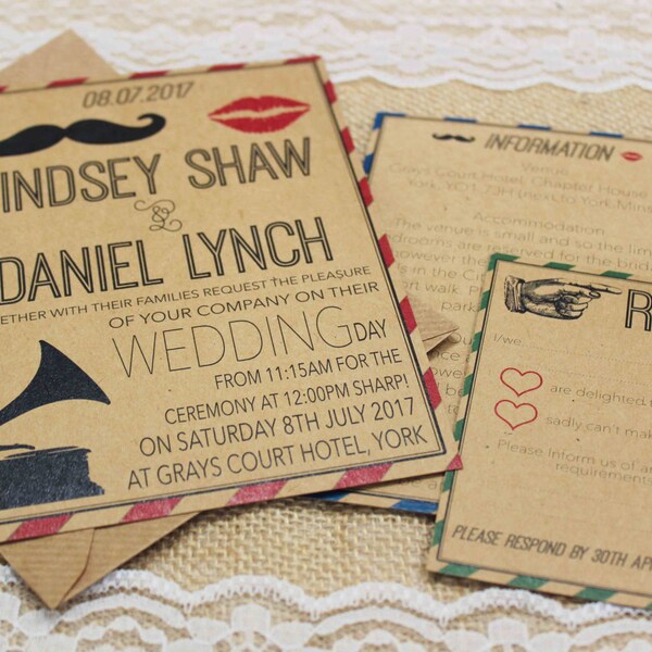 Kraft Wedding Invitation - Etsy