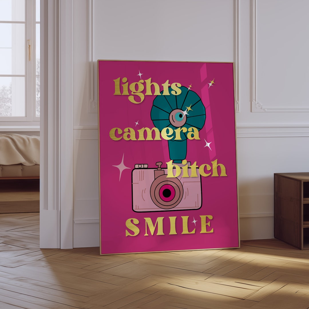 Customisable Pop Star Inspired Poster, Retro Pink Wall Art Print, Music ...