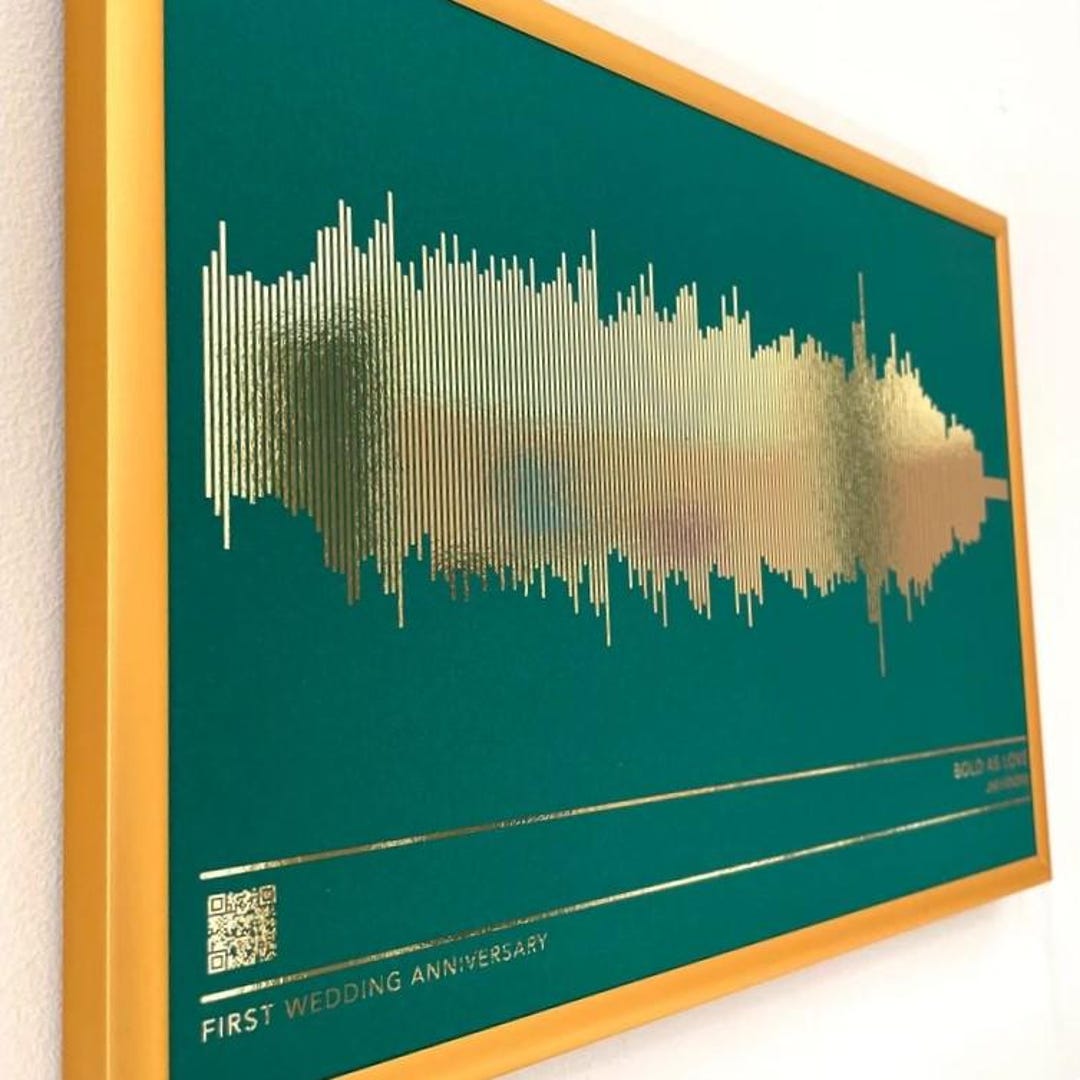 Buy Personalized Foil Song Waveform Art Print: Custom Music Gift With ...