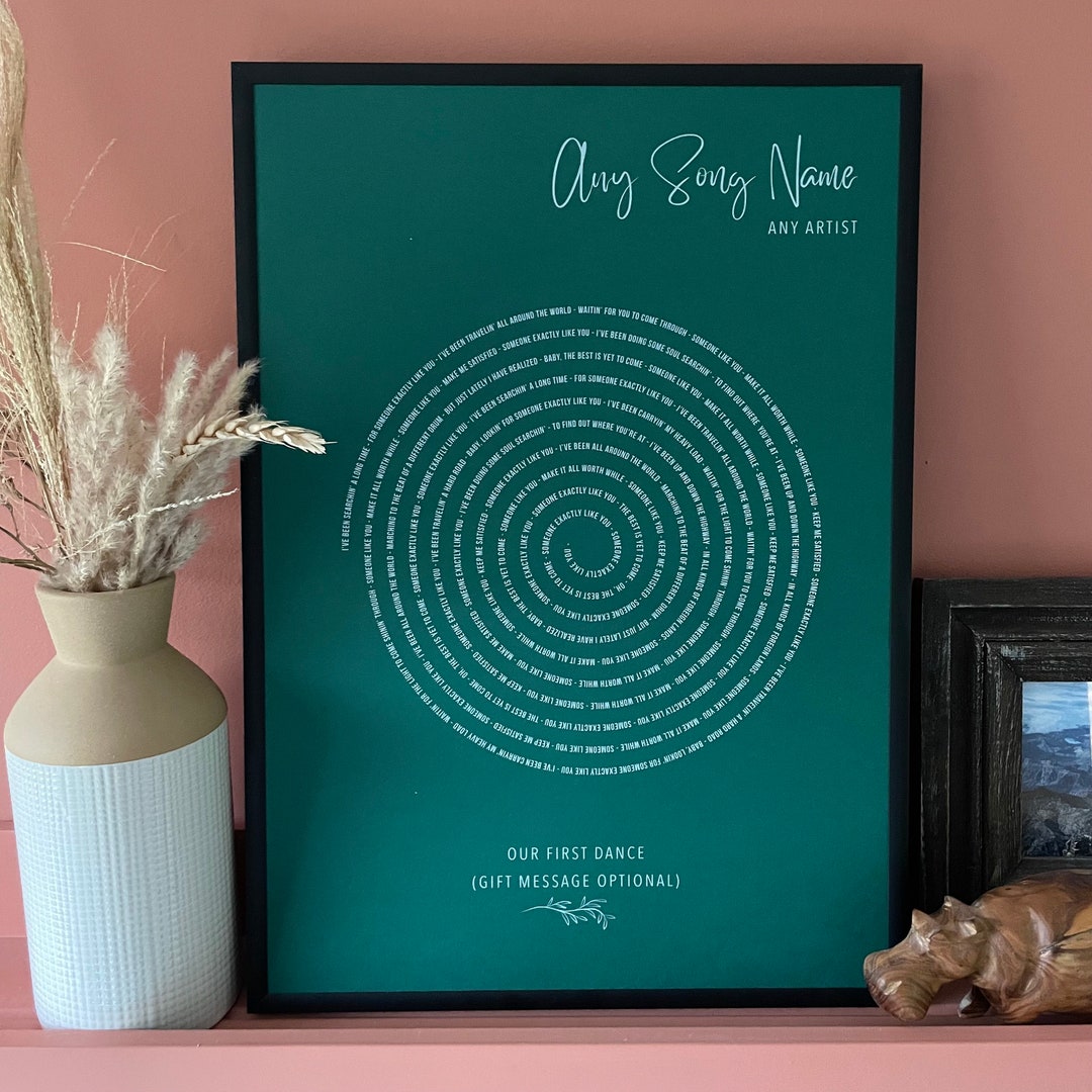 Personalised Custom Song Lyrics Record Style Print - Luxurious White ...