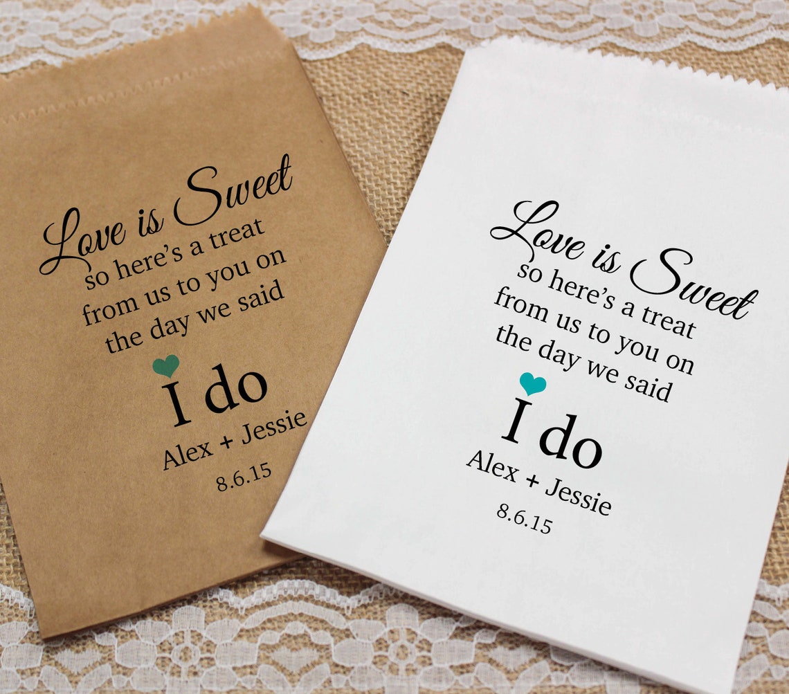 Personalised Wedding Sweet Bags WE SAID I DO Love Candy Cart | Etsy