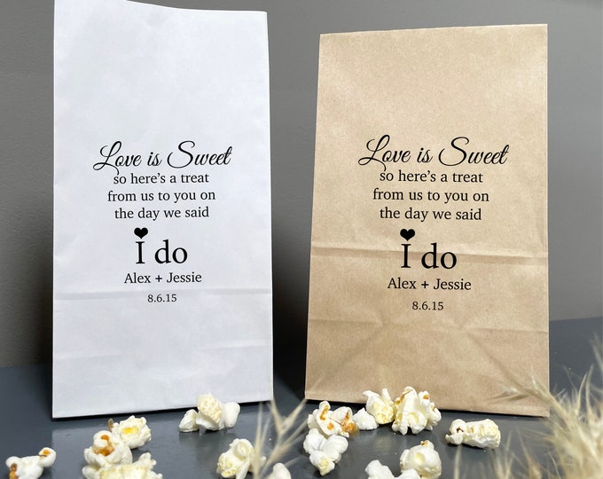 Personalised Wedding Sweet Bags SIMPLE ELEGANT Candy Cart - Etsy