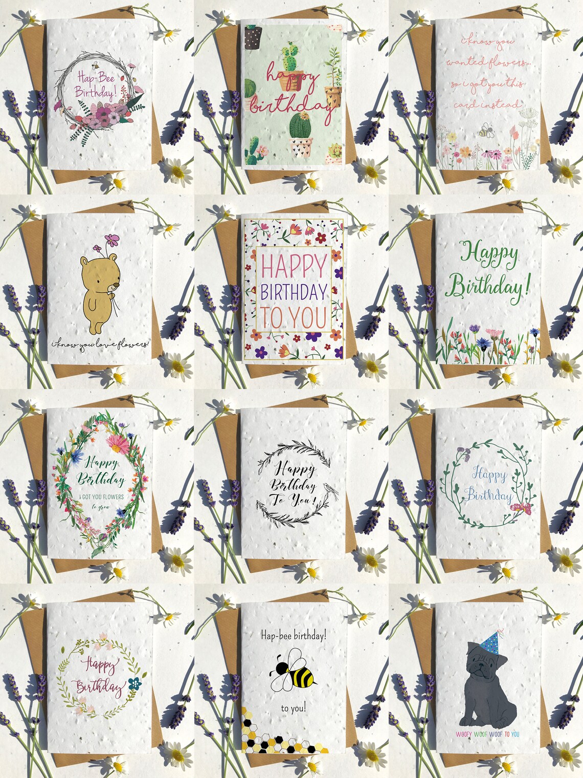 1 X Eco-friendly Biodegradable Seed Paper Plantable Birthday - Etsy