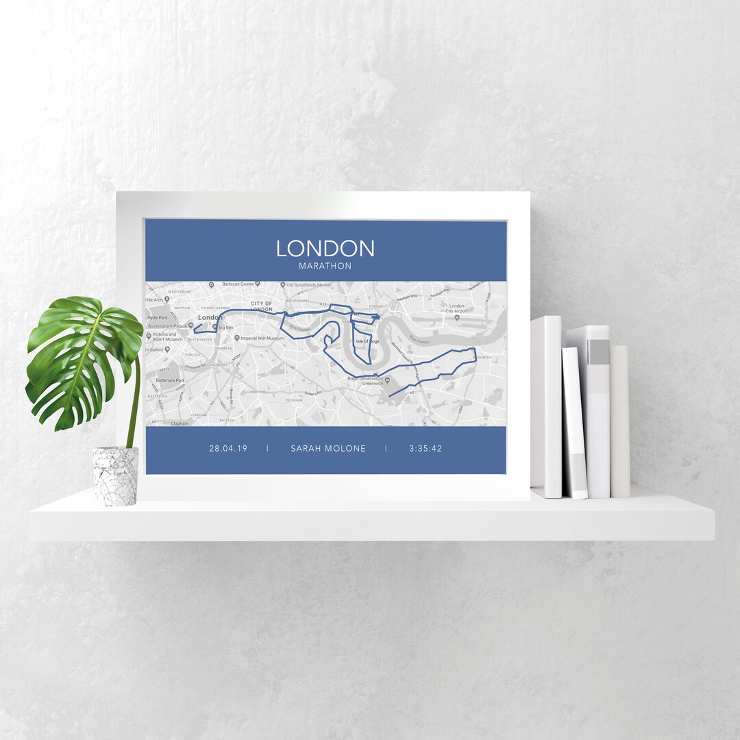 Personalised London Marathon Map Print Any Colours - Etsy