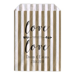 Personalised Wedding LOVE SWEET LOVE Bags, leaves Candy Bags, Lolly ...