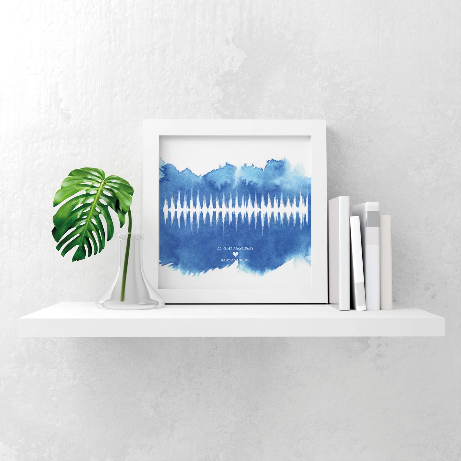 Personalised Watercolour Background Baby Heartbeat Soundwave - Etsy UK
