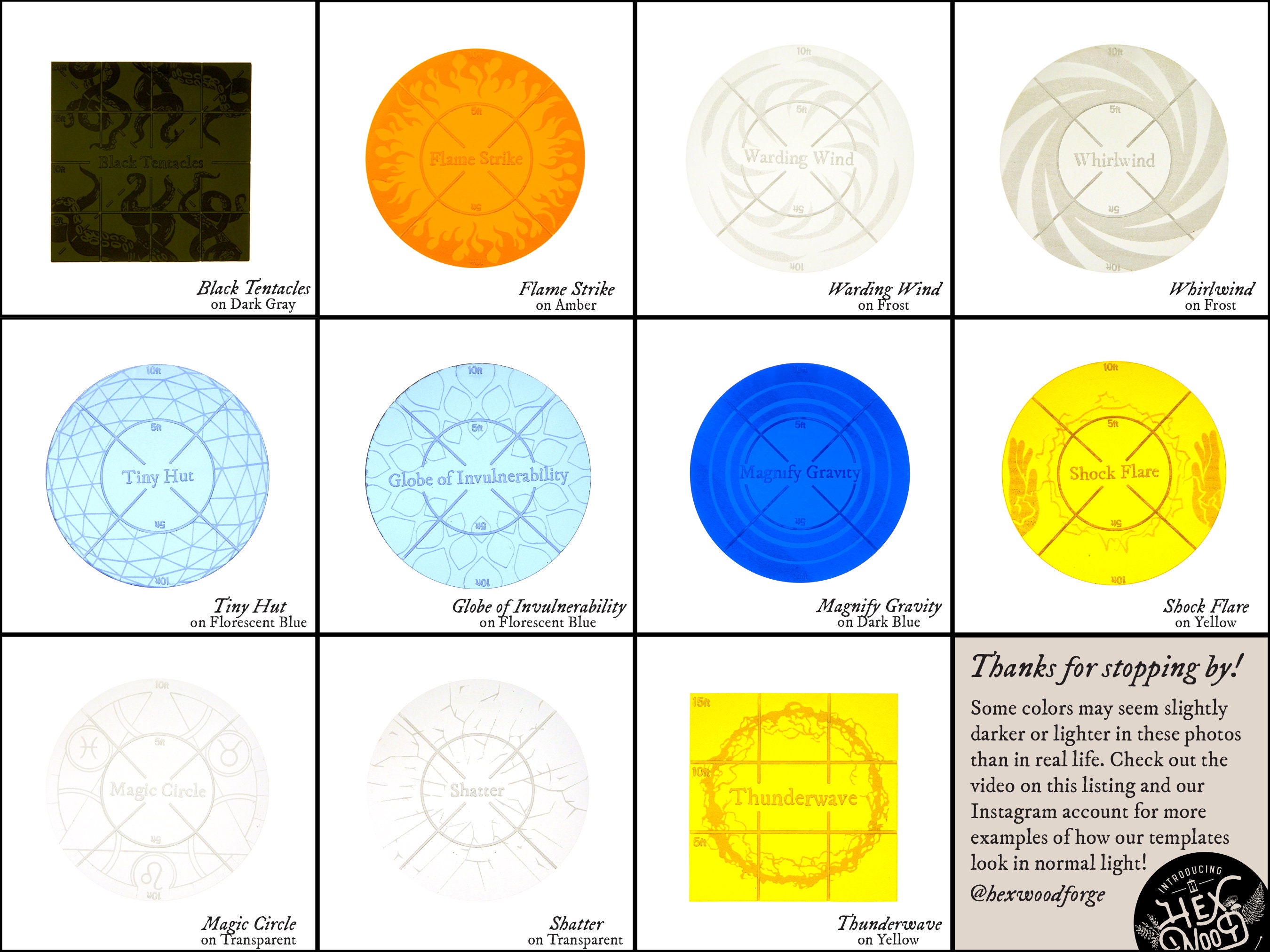 Area of Effect Spell Templates Dungeons & Dragons | Etsy