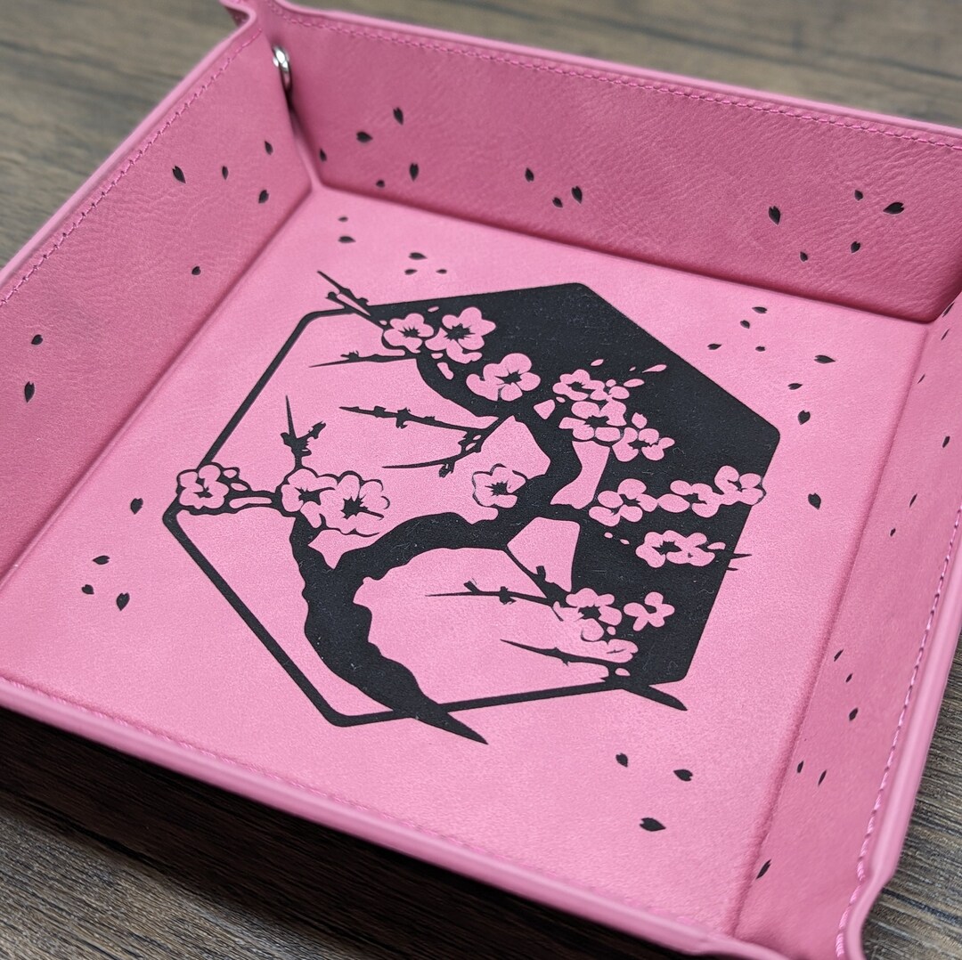 Sakura Tree Dice Tray | Leatherette Collapsible Gaming Snap Dice Trays ...