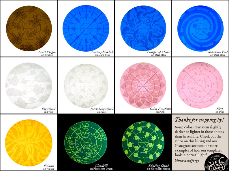 Area of Effect Spell Templates Dungeons & Dragons | Etsy