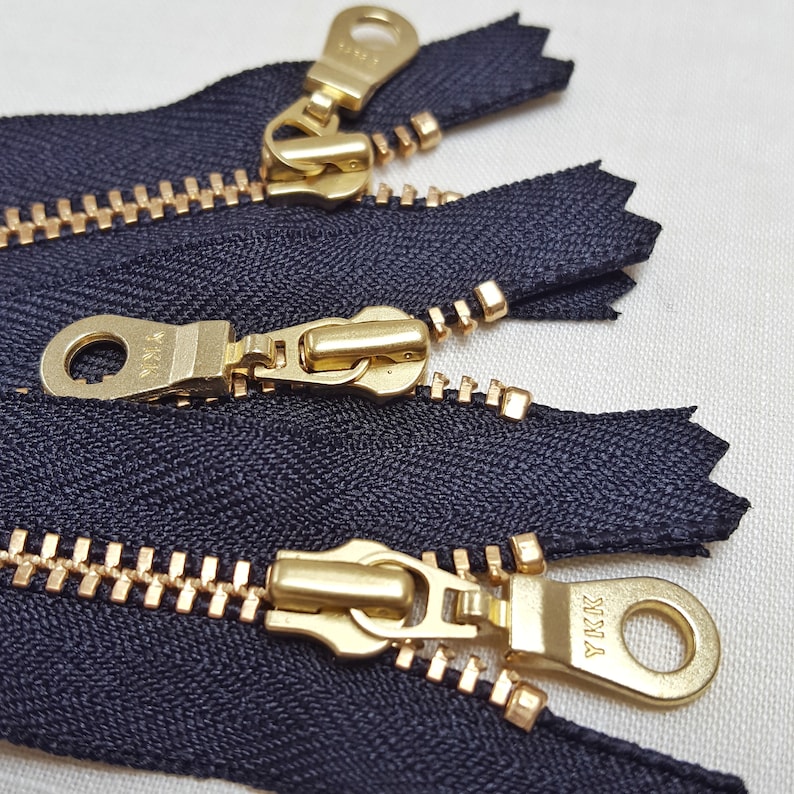 YKK BLACK 580 GOLD Brass Zipper 10 13 15 18 20 23 25 28 30 - Etsy UK