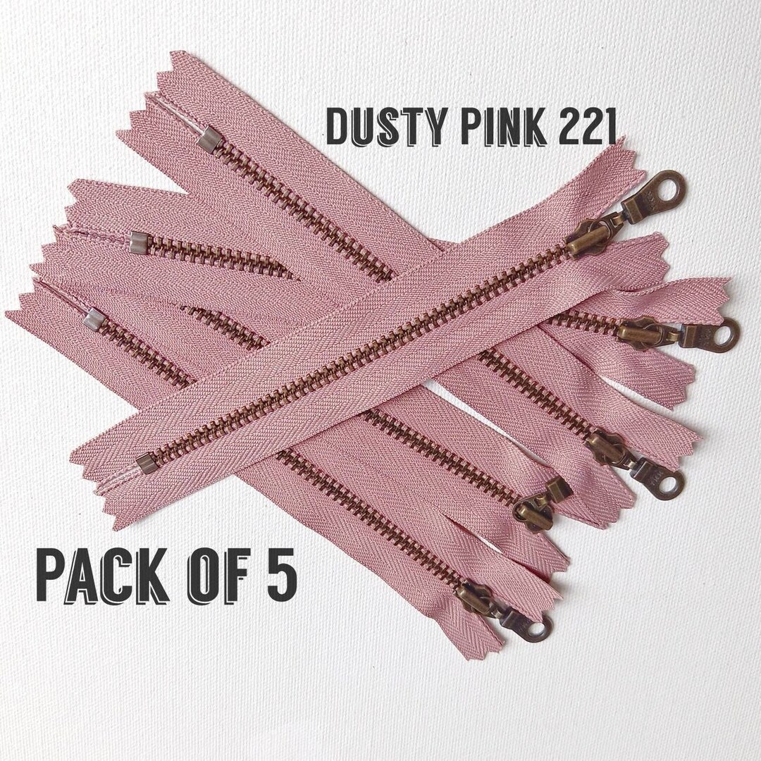 YKK Dusty Pink (221) Zipper,donut Pull Pink Zipper, Pack of 5 Antique ...