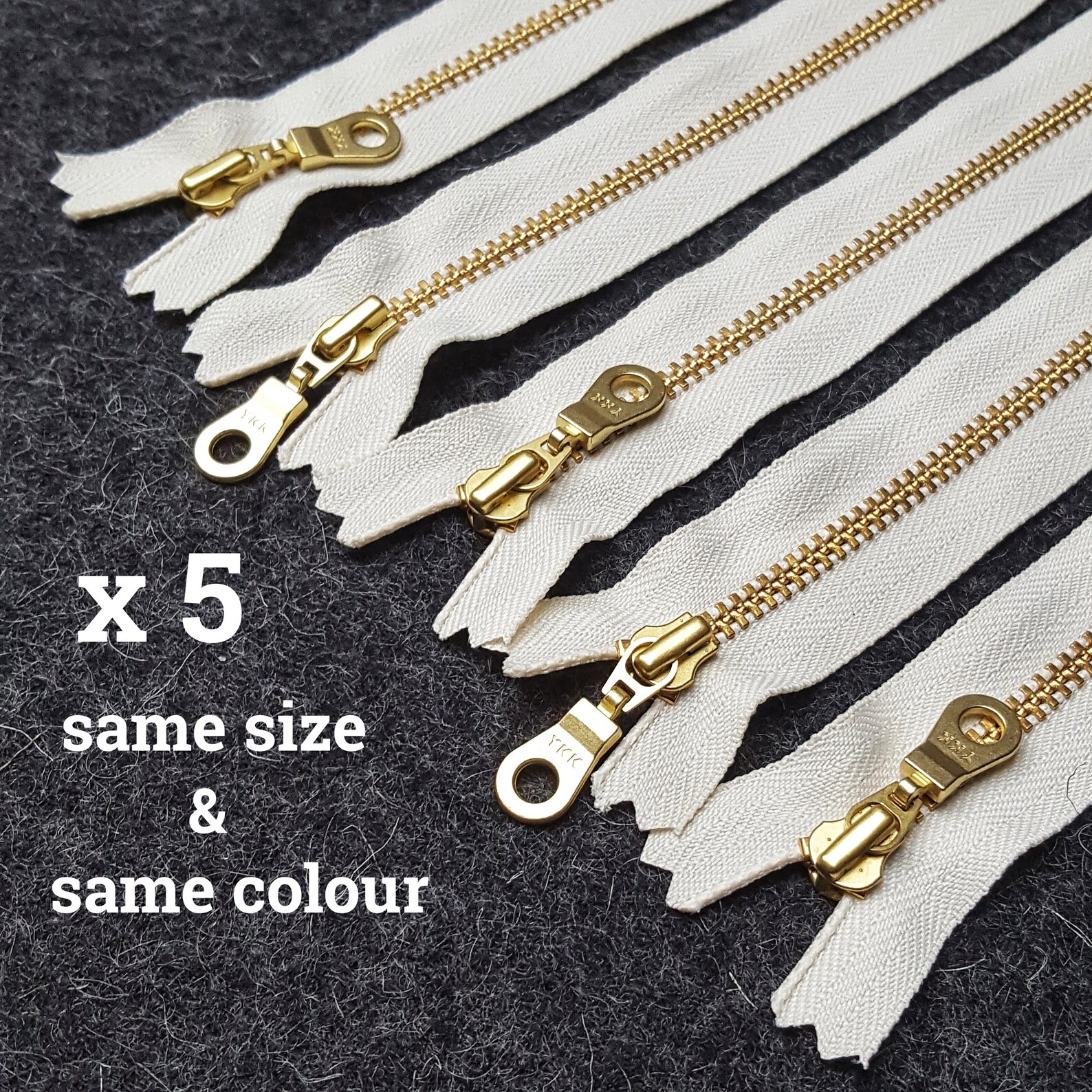 YKK VANILLA 121 GOLD Brass Zipper Doughnut Pull Pack of | Etsy