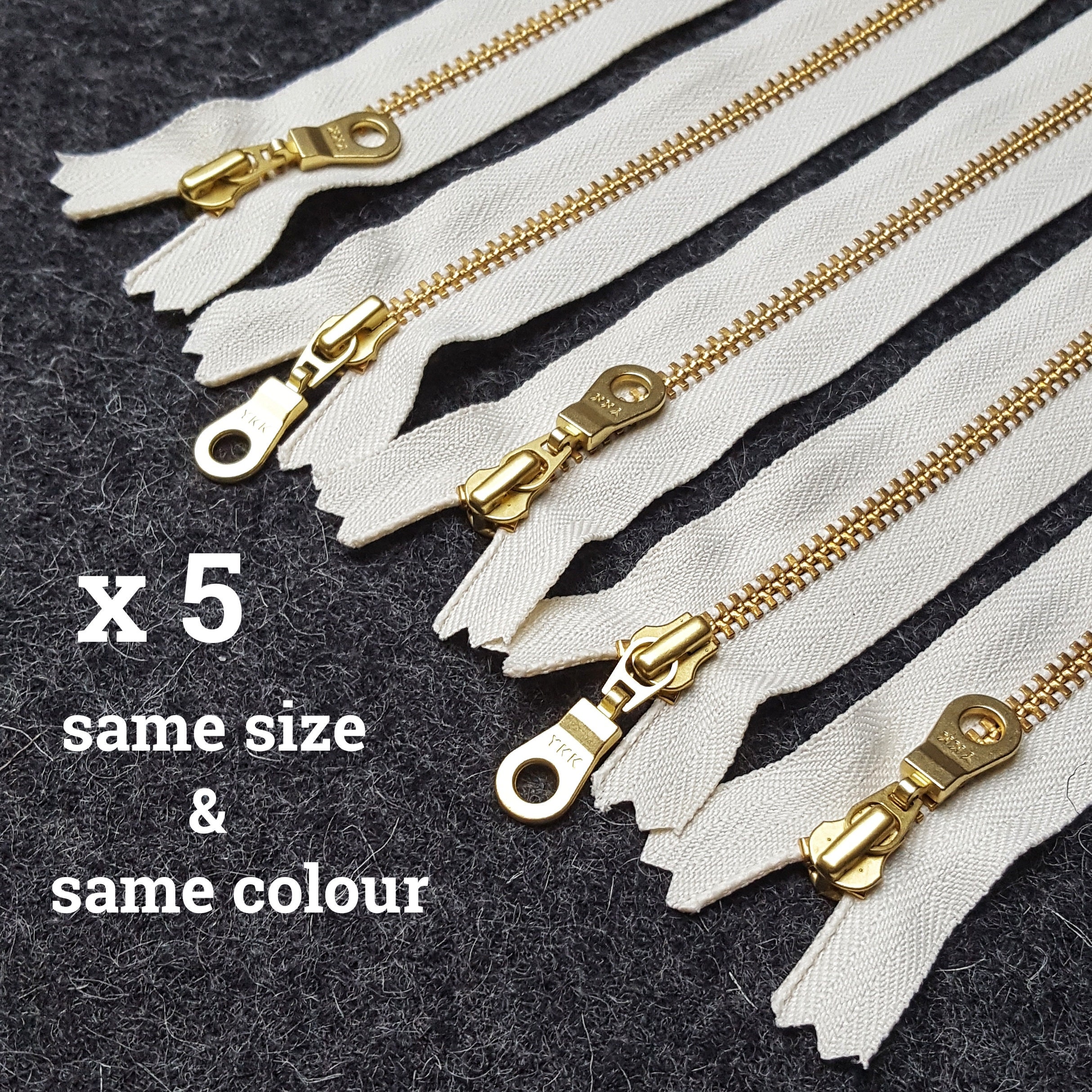 YKK VANILLA 121 GOLD Brass Zipper Doughnut Pull Pack of | Etsy