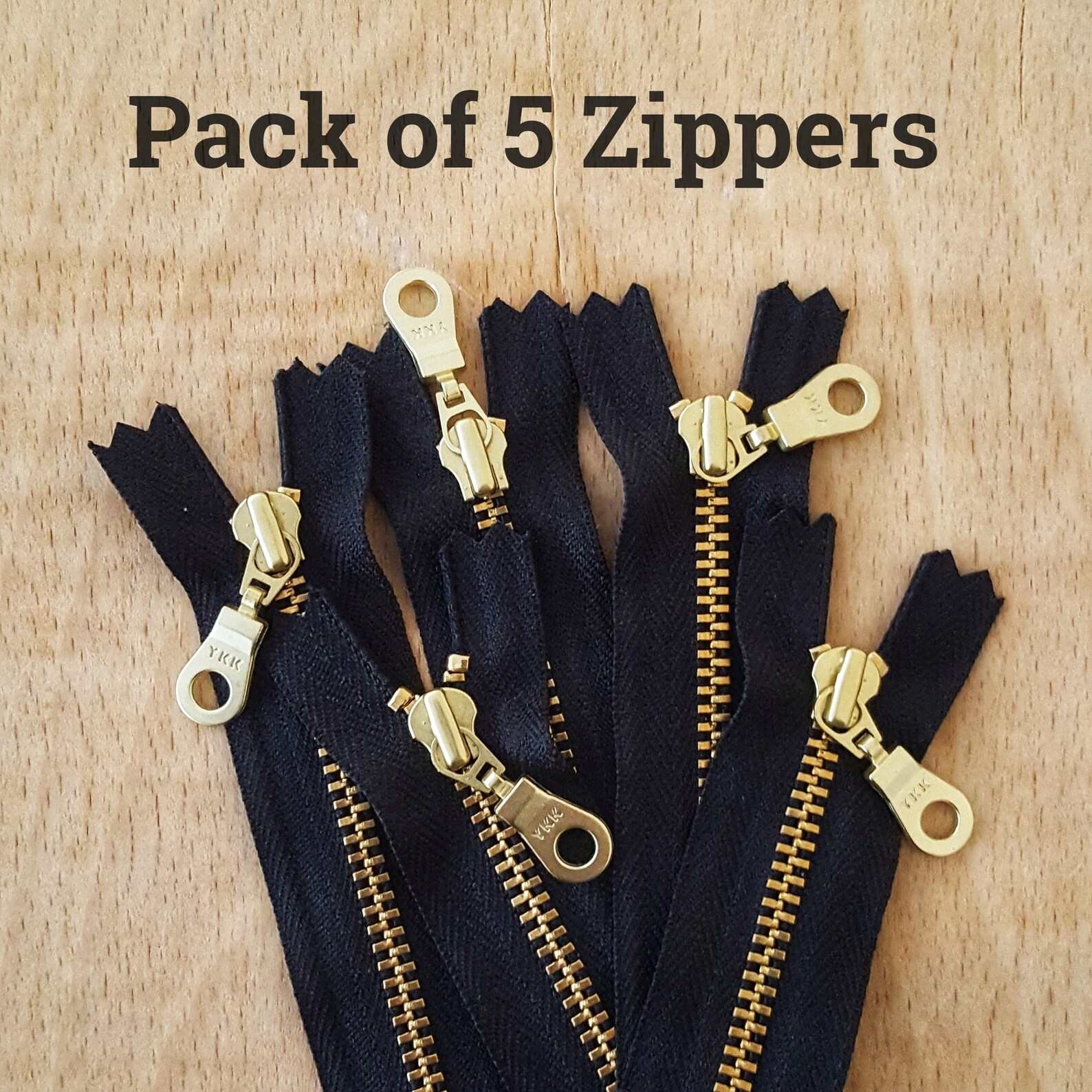 YKK BLACK 580 GOLD Brass Zipper Doughnut Pull pack of - Etsy