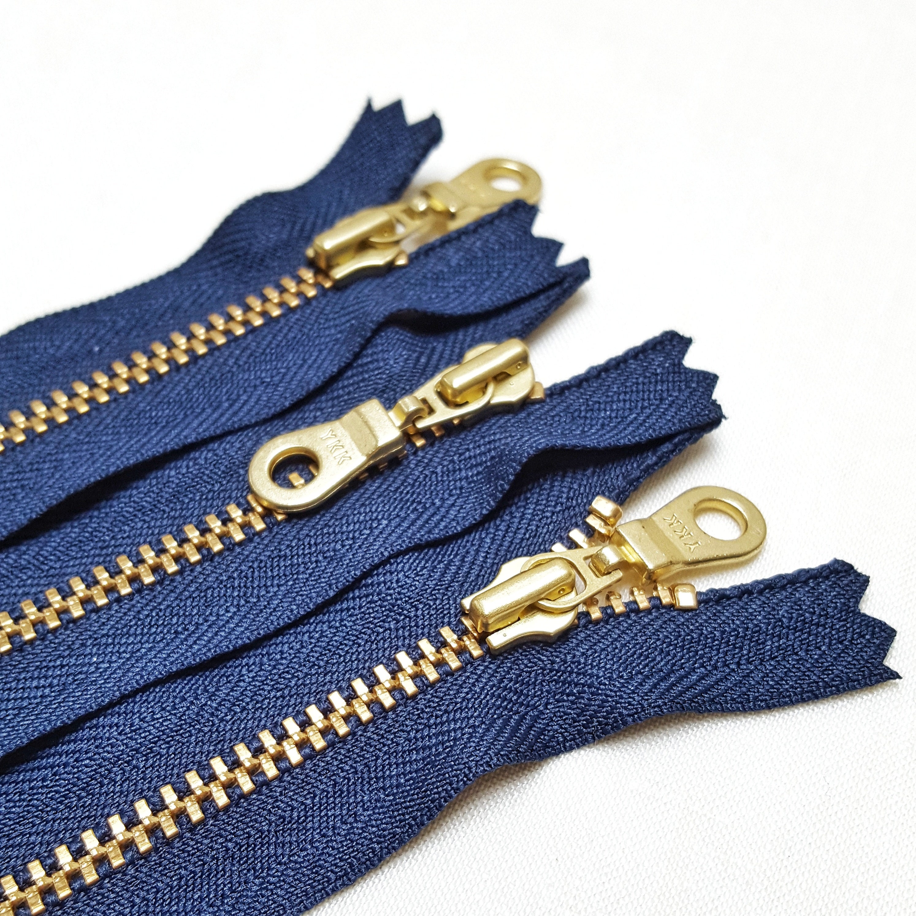 YKK NAVY 560 Gold Brass Zipper 10 13 18 20 23 25 28 30cm | Etsy