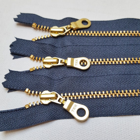 YKK DARK GREY 579 Gold Brass Zipper10131518 20cm 23cm - Etsy UK