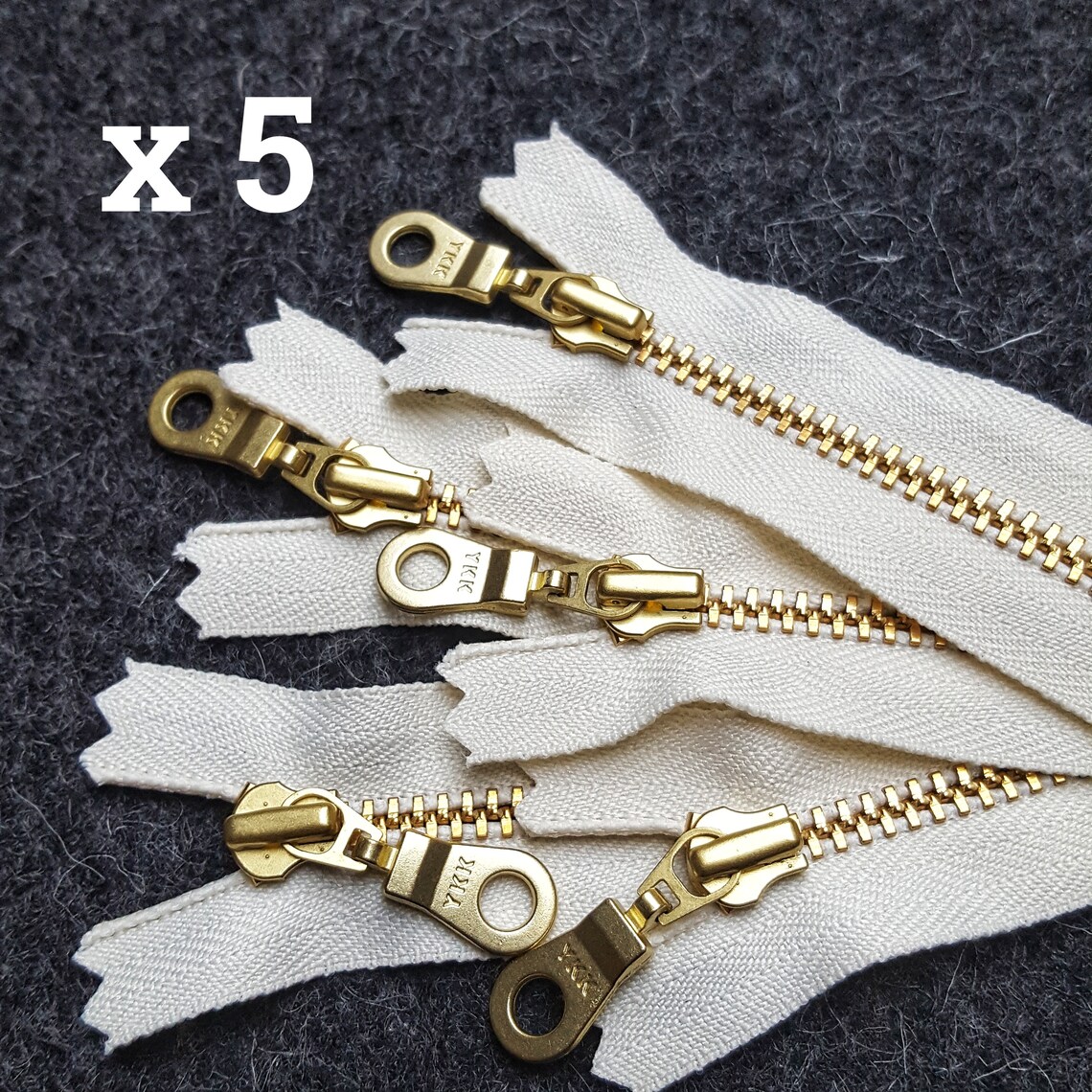 YKK VANILLA 121 GOLD Brass Zipper Doughnut Pull Pack of | Etsy