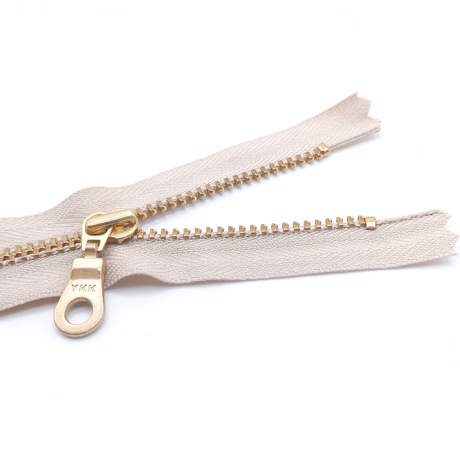 YKK Natural Beige (572) Brass Zipper for Crafting Closed End Zip for ...