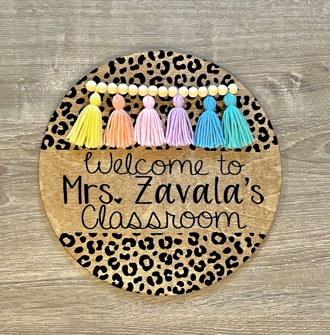 Teacher Door Hanger. Leopard Door Hanger. Leopard Classroom. Classroom ...