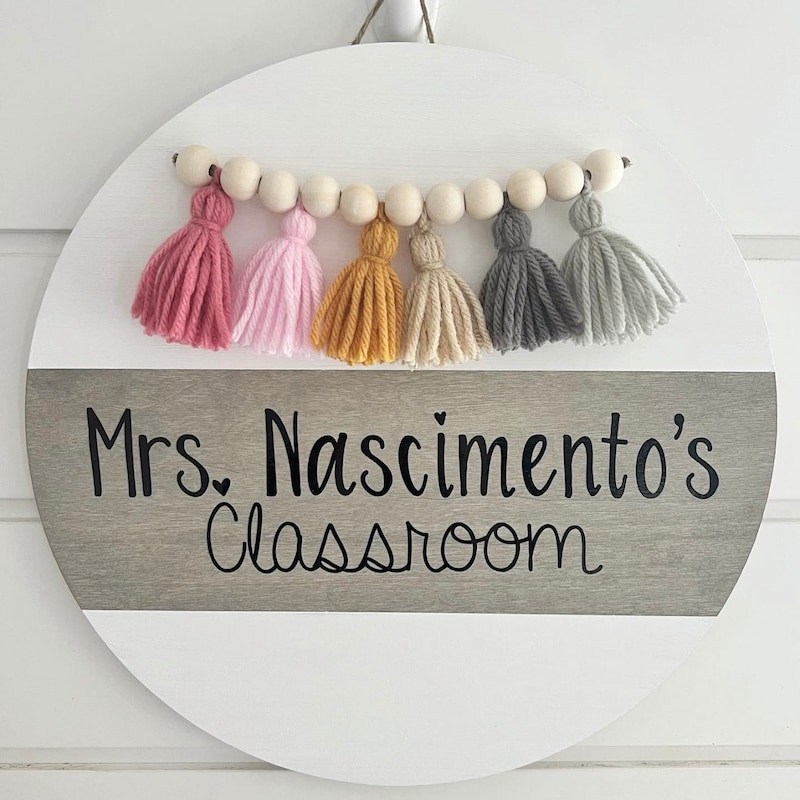 Rainbow Teacher Sign - Etsy