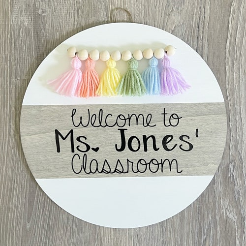 Teacher Door Hanger. Teacher Sign. Pastel Classroom Decor. - Etsy