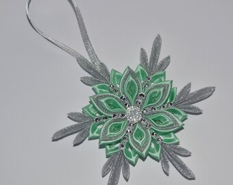 Handmade Snowflake CHRISTMAS Tree Decoration/ornament in Light Blue ...