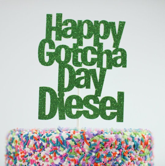 Glitter Happy Gotcha Day Cake Topper: Adoption Party Decor - Etsy