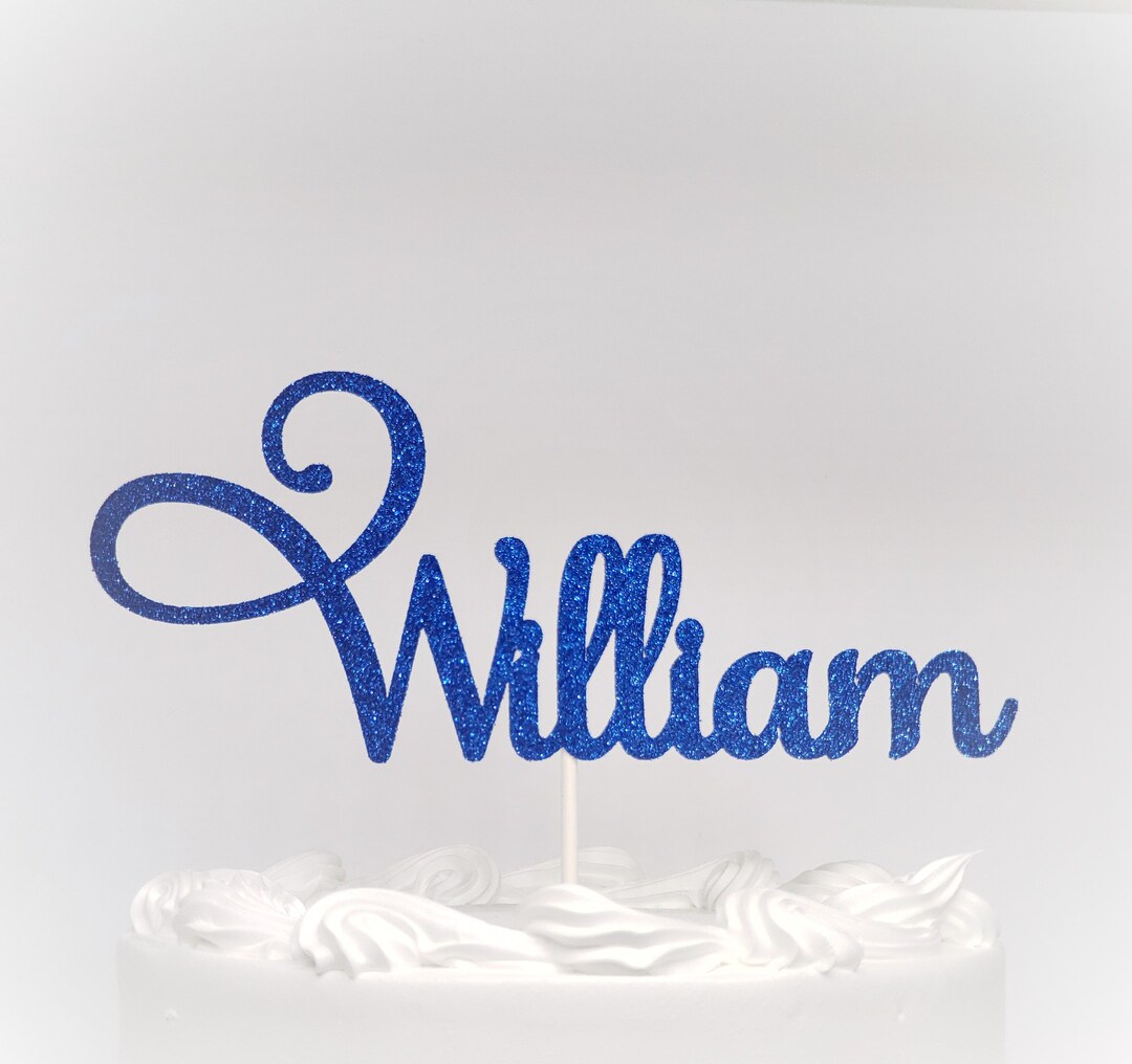 Custom Name Birthday Cake Topper Personalized in Fancy Script - Etsy