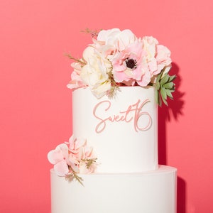 Acrylic Personalized Name Cake Charm Plaque in Cursive Script ...