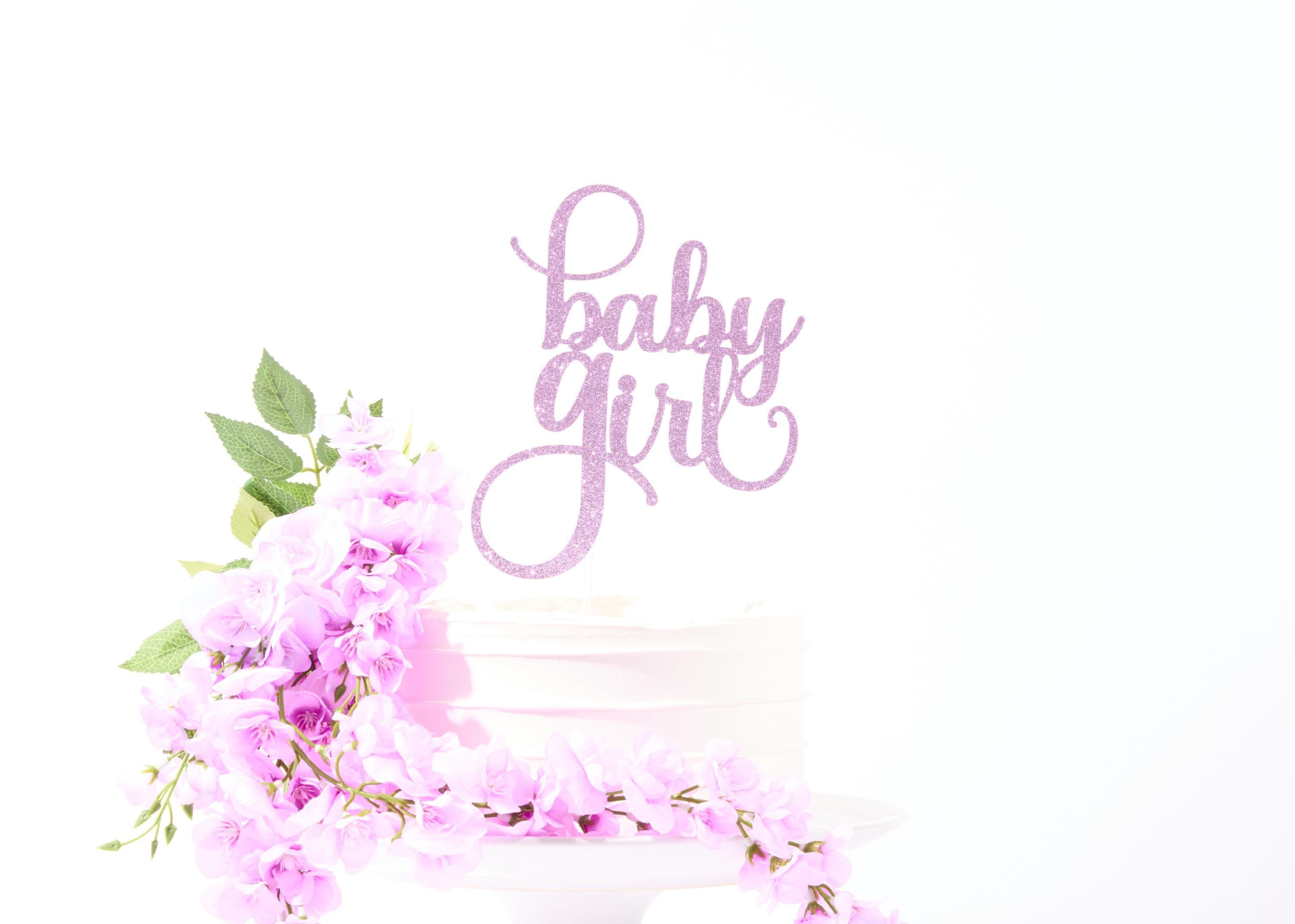 Custom Glitter Baby Girl Cake Topper: Baby Shower Decoration - Etsy