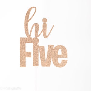 Hi Five Custom Cake Topper / Fifth Birthday Party Cake Topper / 5th ...