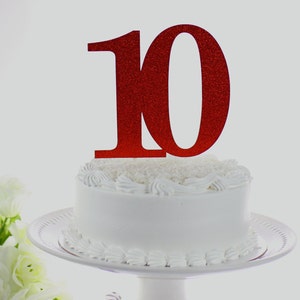 Large Number Cake Topper, Birthday Age, Anniversary, Retirement Parties ...