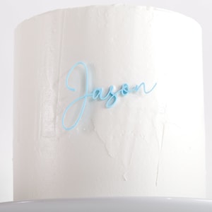 Acrylic Personalized Name Cake Charm Plaque in Cursive Script ...