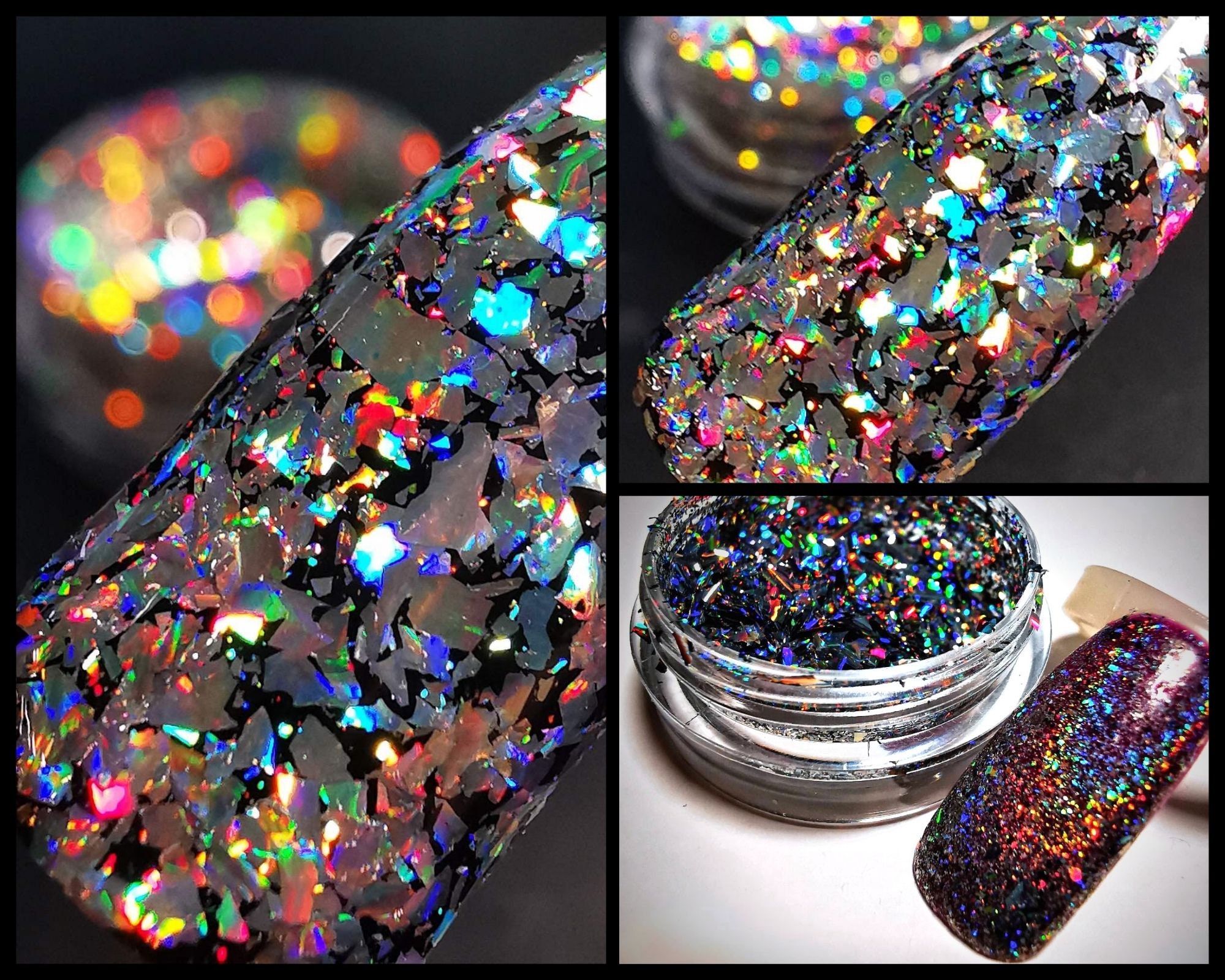 Holographic Galaxy Holo Flakes Rainbow Laser Flakes Pigments Manicure ...
