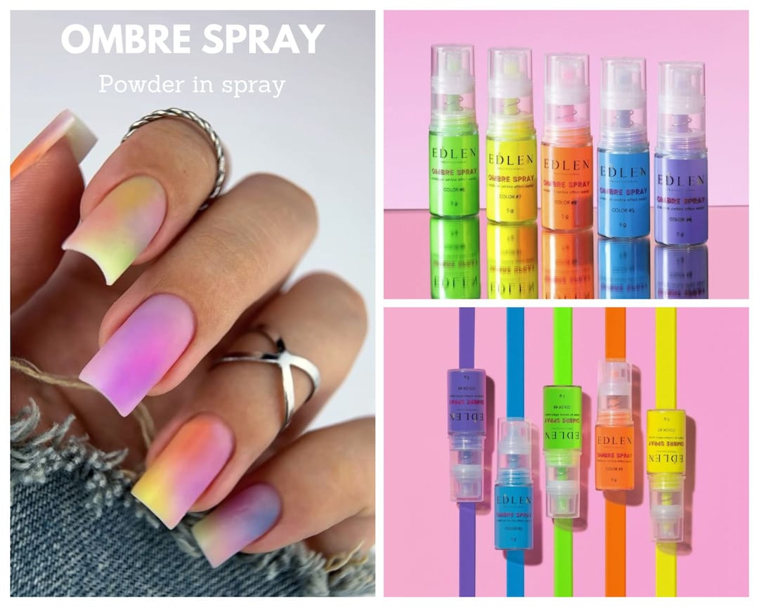 Edlen Ombre Spray Neon Pigment Powder Dust Ombre Effect for Bright ...