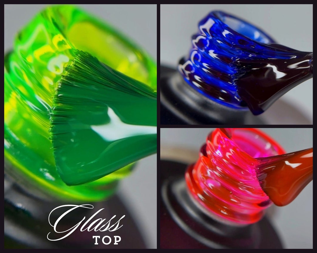 Saga Glass Top Coat Semi-transparent for Bright Spring Summer Nails No ...