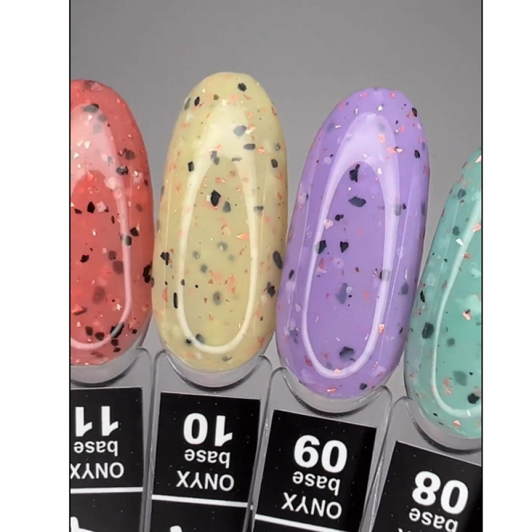 Luxton Onyx Base Coat for Gel Polish Flakes Confetti Sequins Base Cover ...