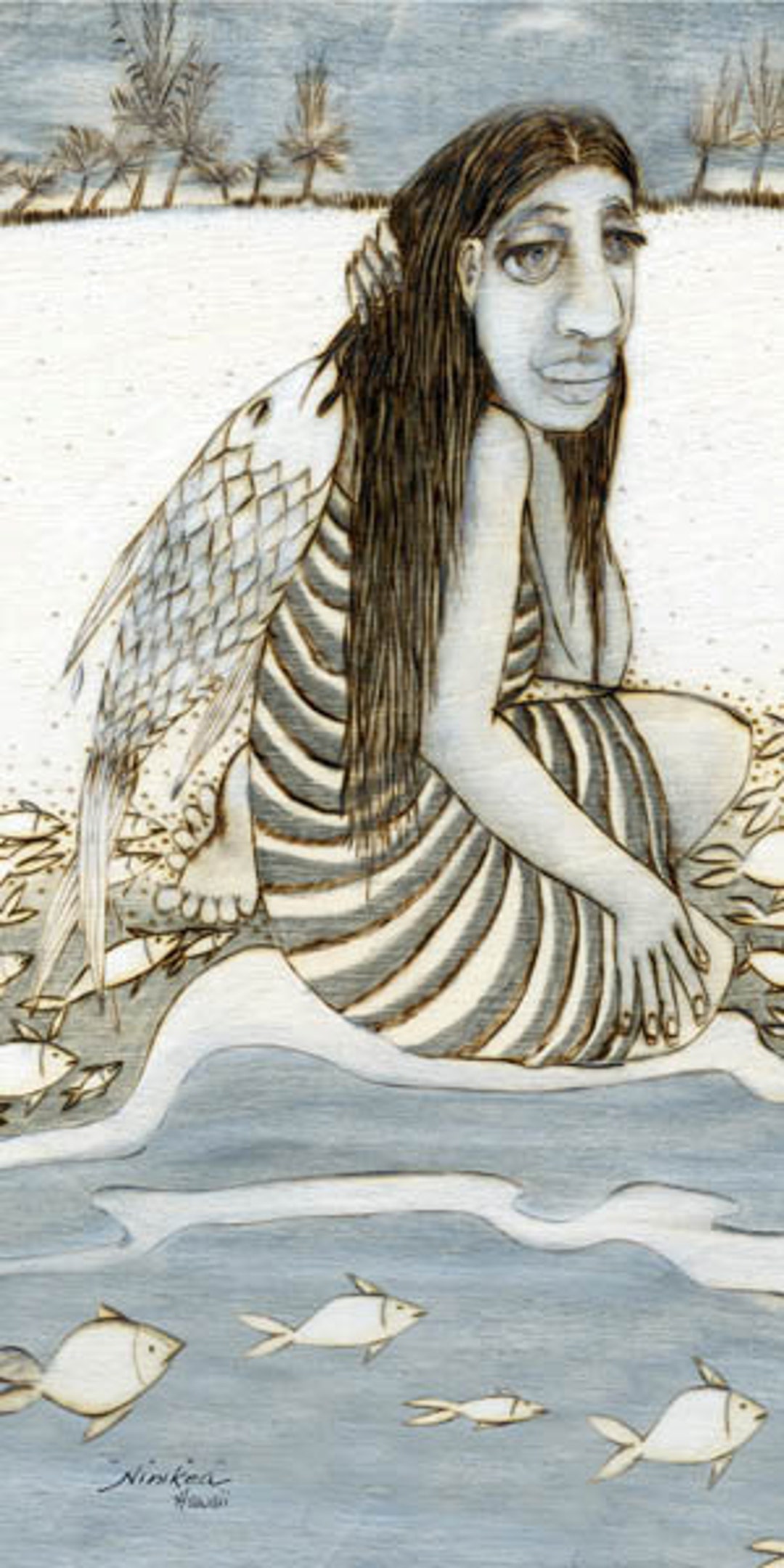 Maria Fish, Hawaiian, Sea Life, Fish Print,fisherwoman, Beach, Art ...