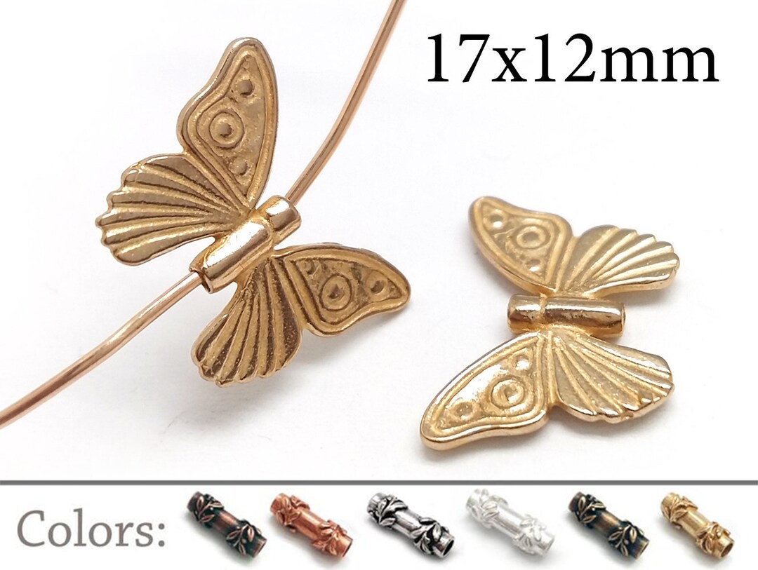 4pcs Brass Bead Butterfly Tubes 17x12mm ID 1.1mm Tubes for - Etsy