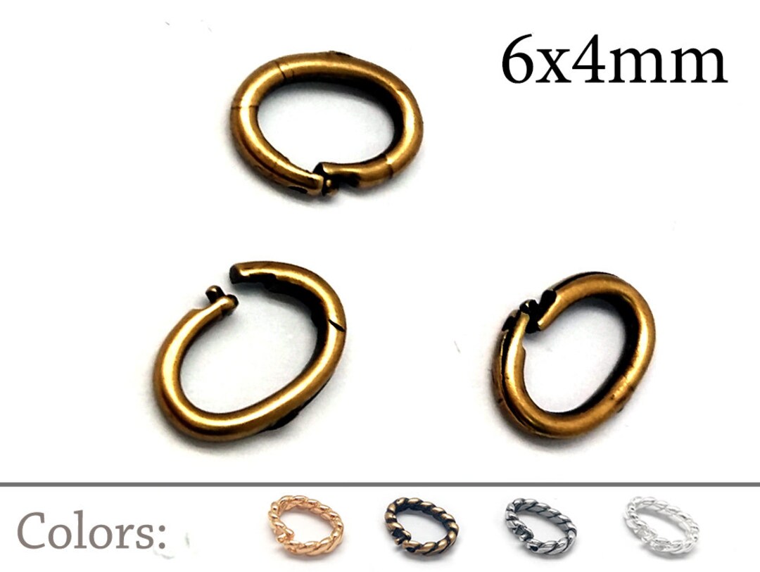10pcs Oval Open Lock in Jump Rings Brass Inside Diameter 6x4mm, Link ...