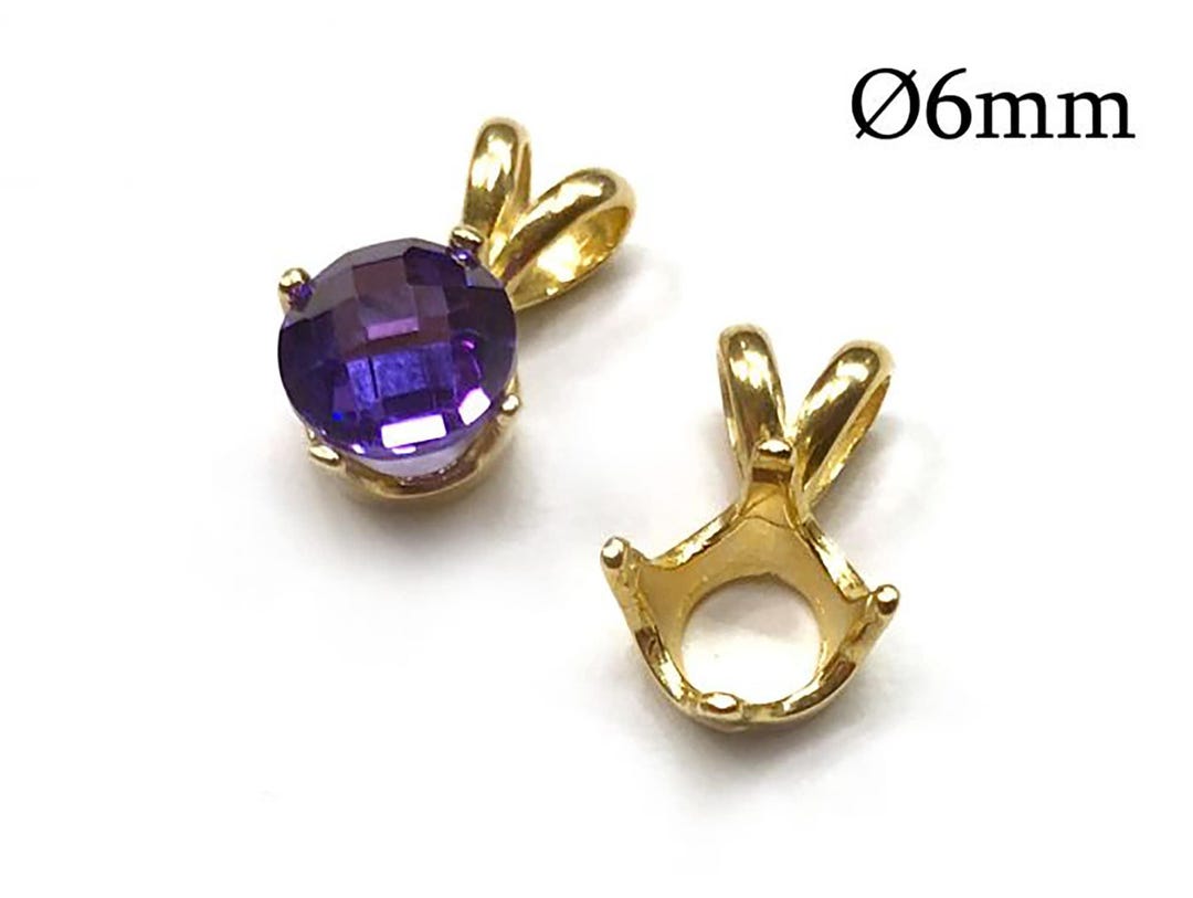 1pc Solid Gold 14K Bezel Settings 6mm, 14K Yellow Gold Bezel Stone ...