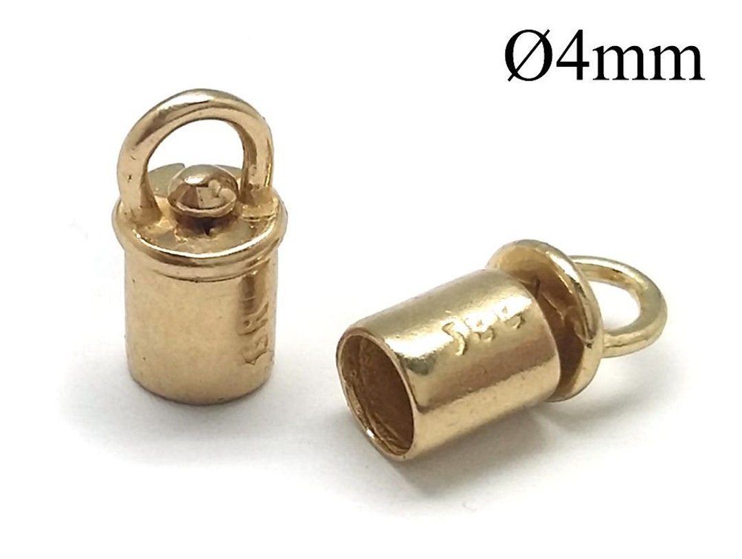 4pcs Brass Revolving End Caps Inside Diameter 4mm With 1 Loop, JBB ...