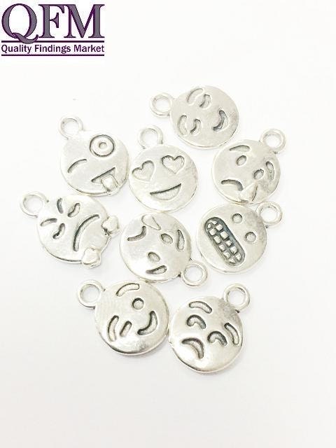 6pcs/pk Emoji Charm. Available in Sterling Silver 925 or - Etsy