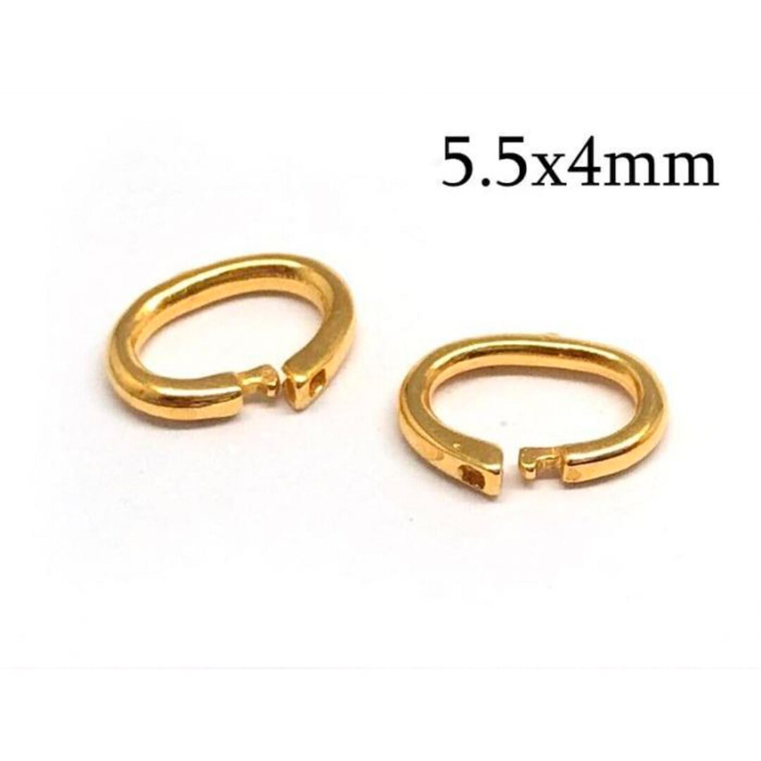 10pcs Oval Open Lock in Jump Rings Brass Inside Diameter 5.5x4mm, Link ...