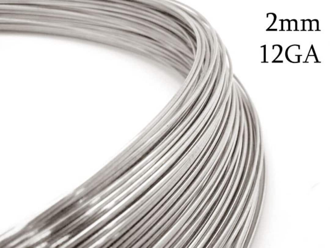1meter Sterling Silver 925 Wire Half Hard, Round Wire Thickness 2mm 12 ...