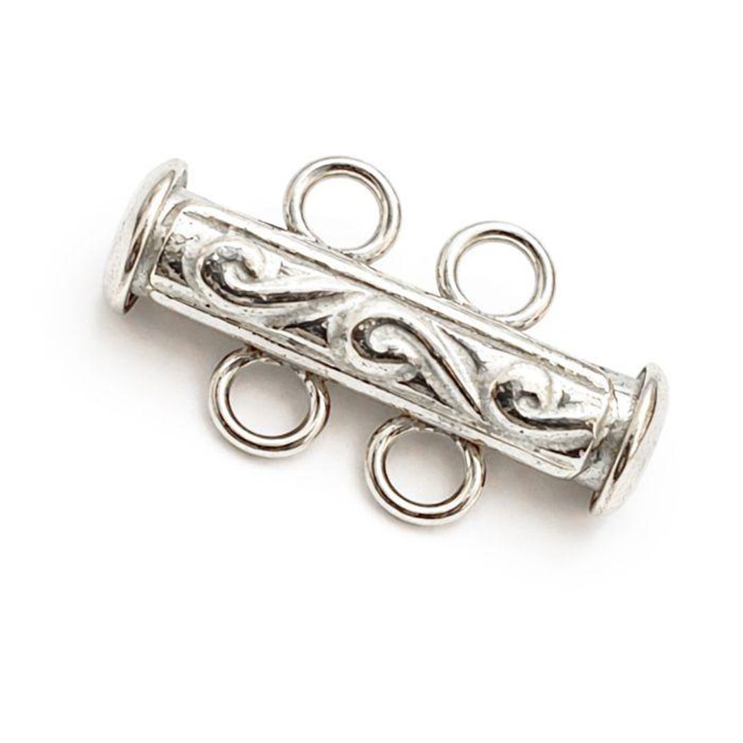 Clearance - Sterling Silver 925 Slide Tube Clasp 16mm – 2 Strand ...