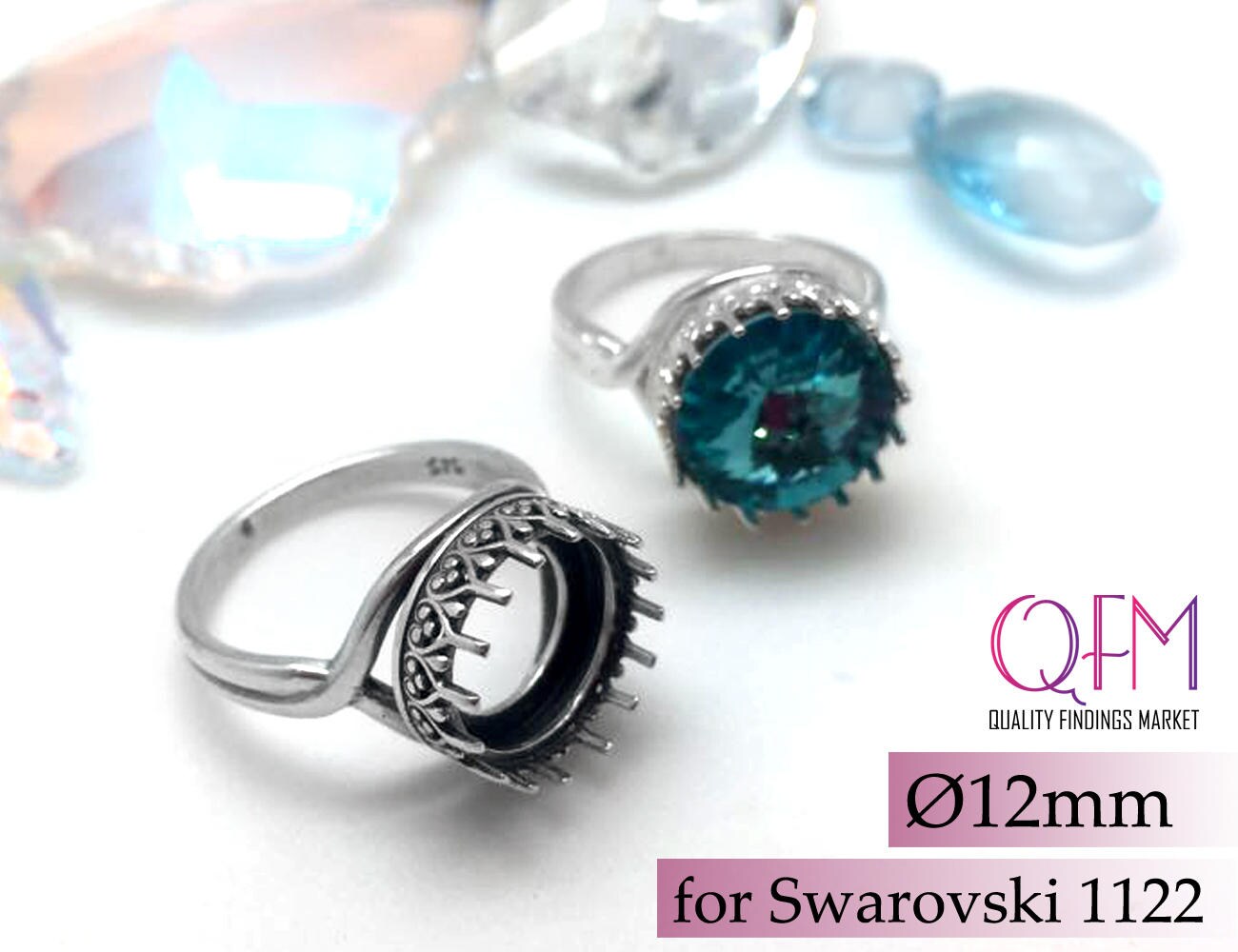 Round Bezel Cup Ring 12mm Sterling Silver 925 Size 8US - Etsy